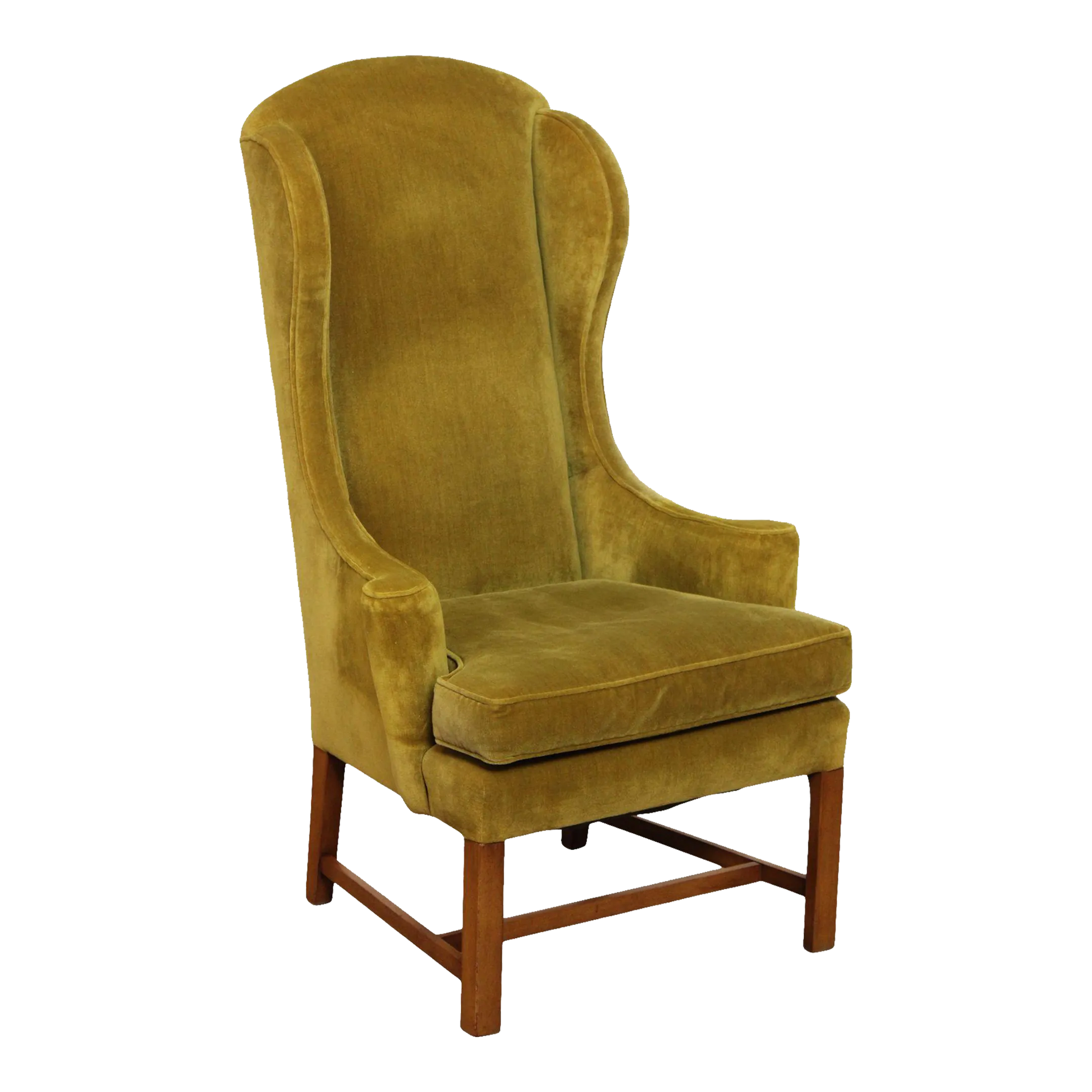 Chippendale Style Tall Back Wing Chair | Chairish