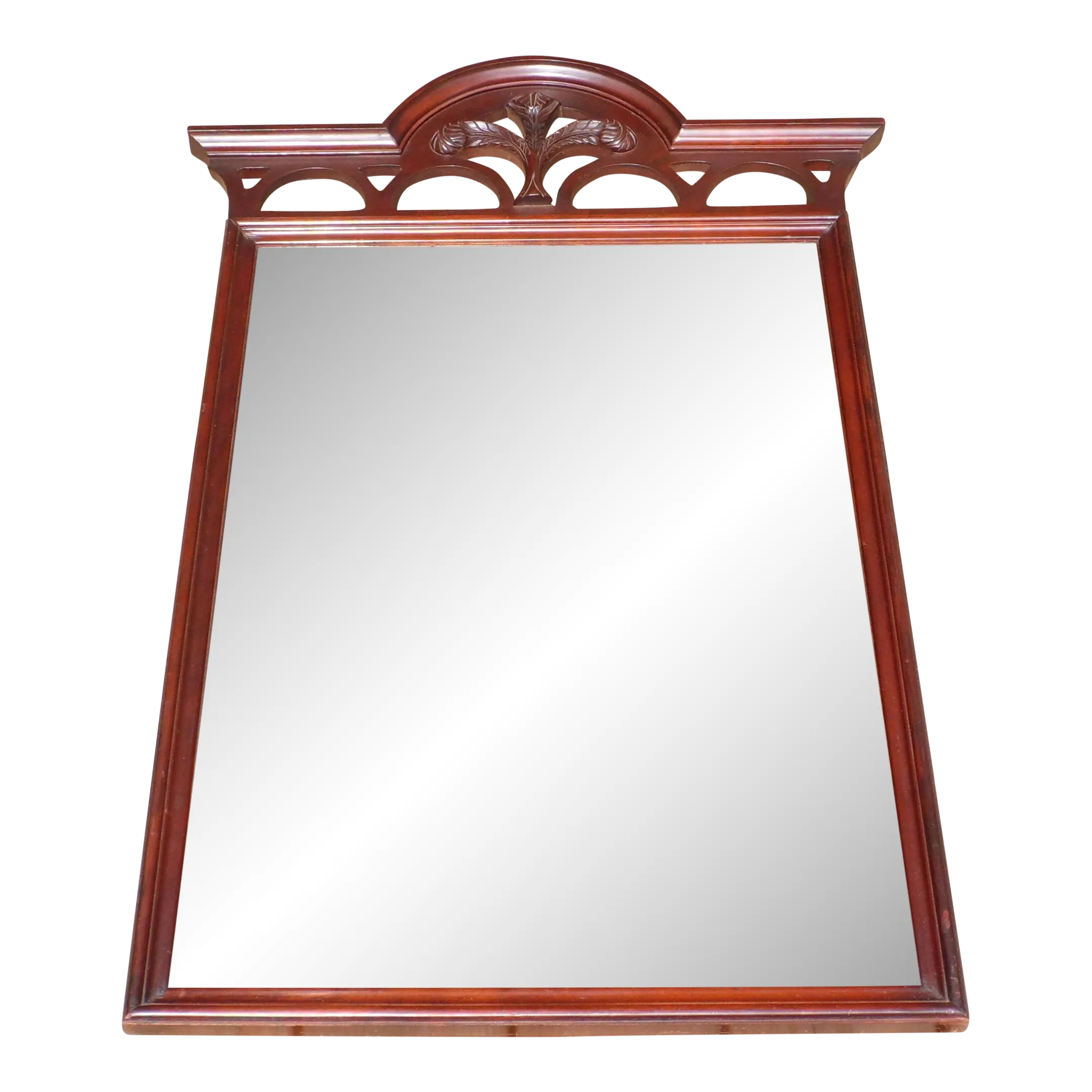 Vintage John Wanamaker Federal Style Solid Mahogany Wall Mirror | Chairish