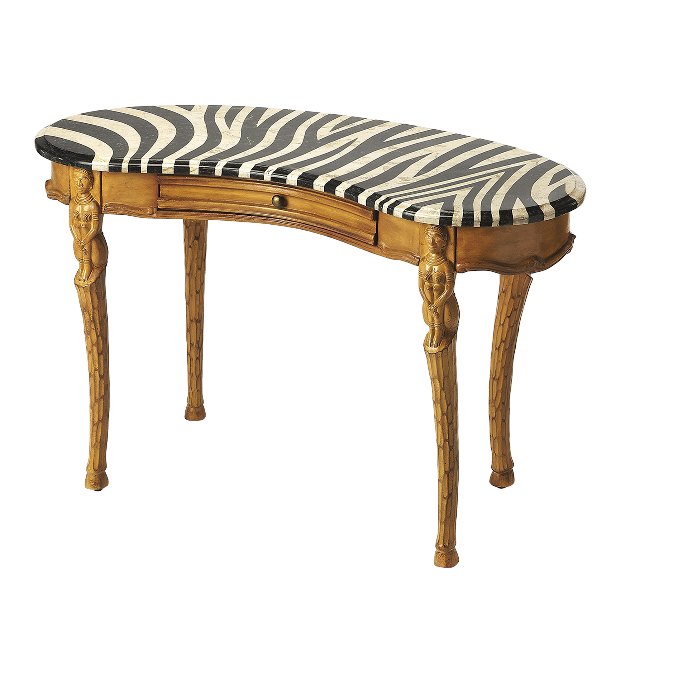 Luisa Fossil Stone Writing Desk, Multi-Color | Chairish