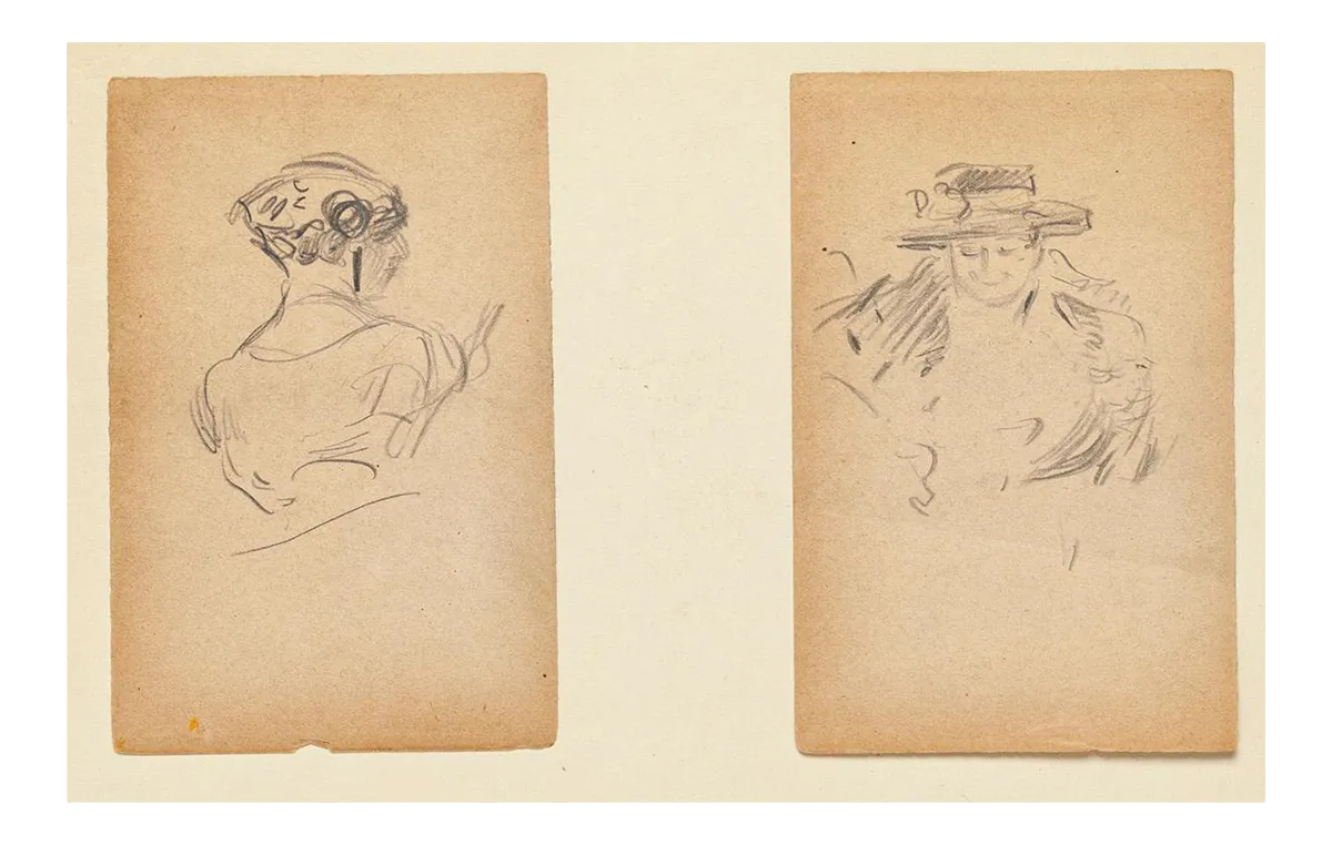 Two Portraits - Original Pencil Drawings by Tony Minartz - Early 20th ...