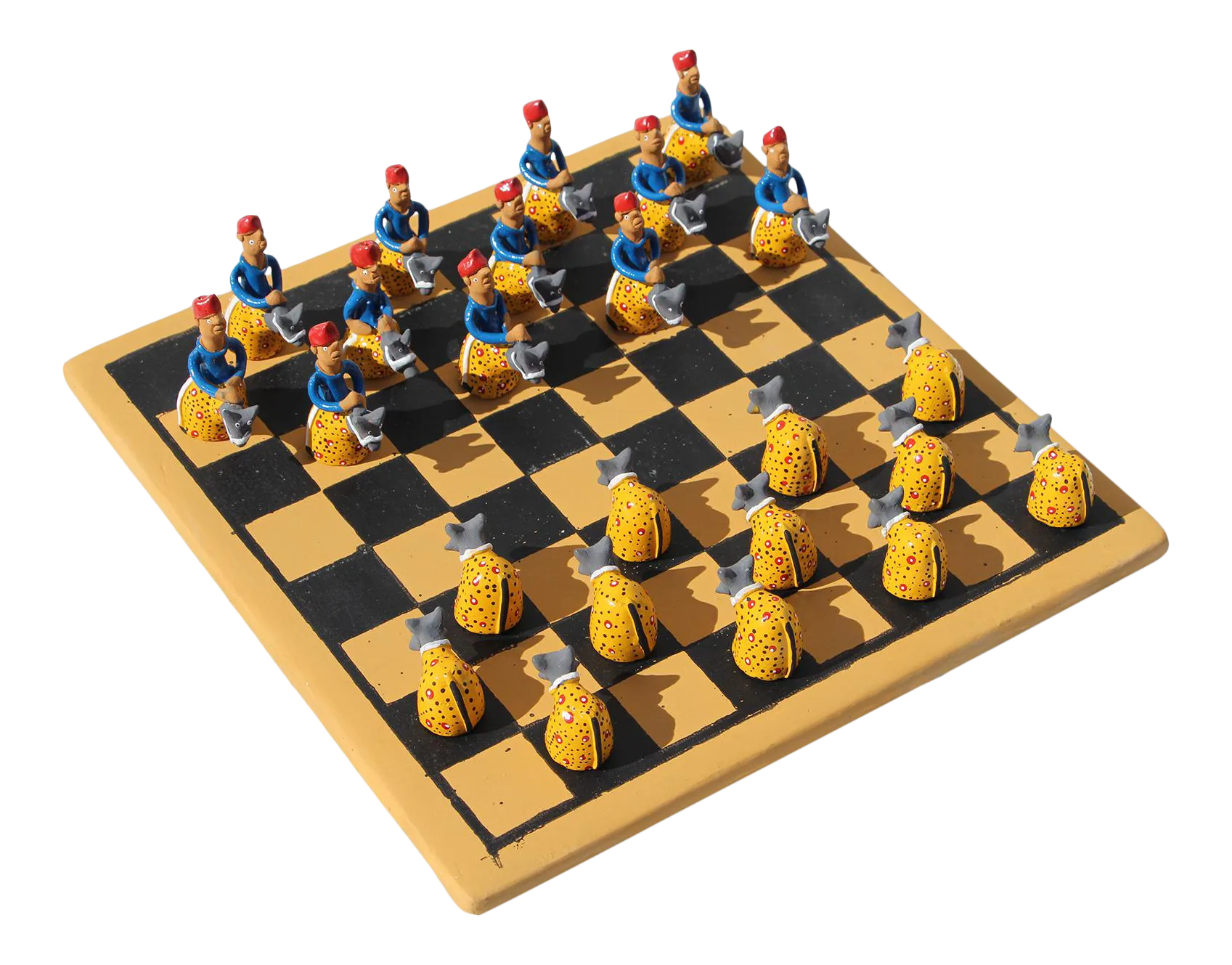 1950s Brazilian Manuel Eudocio Folk Art Checkers / Draughts Board Game ...