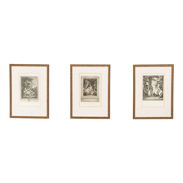 Antique Set 18th French Engravings After Baudouin, Moreau the Younger ...