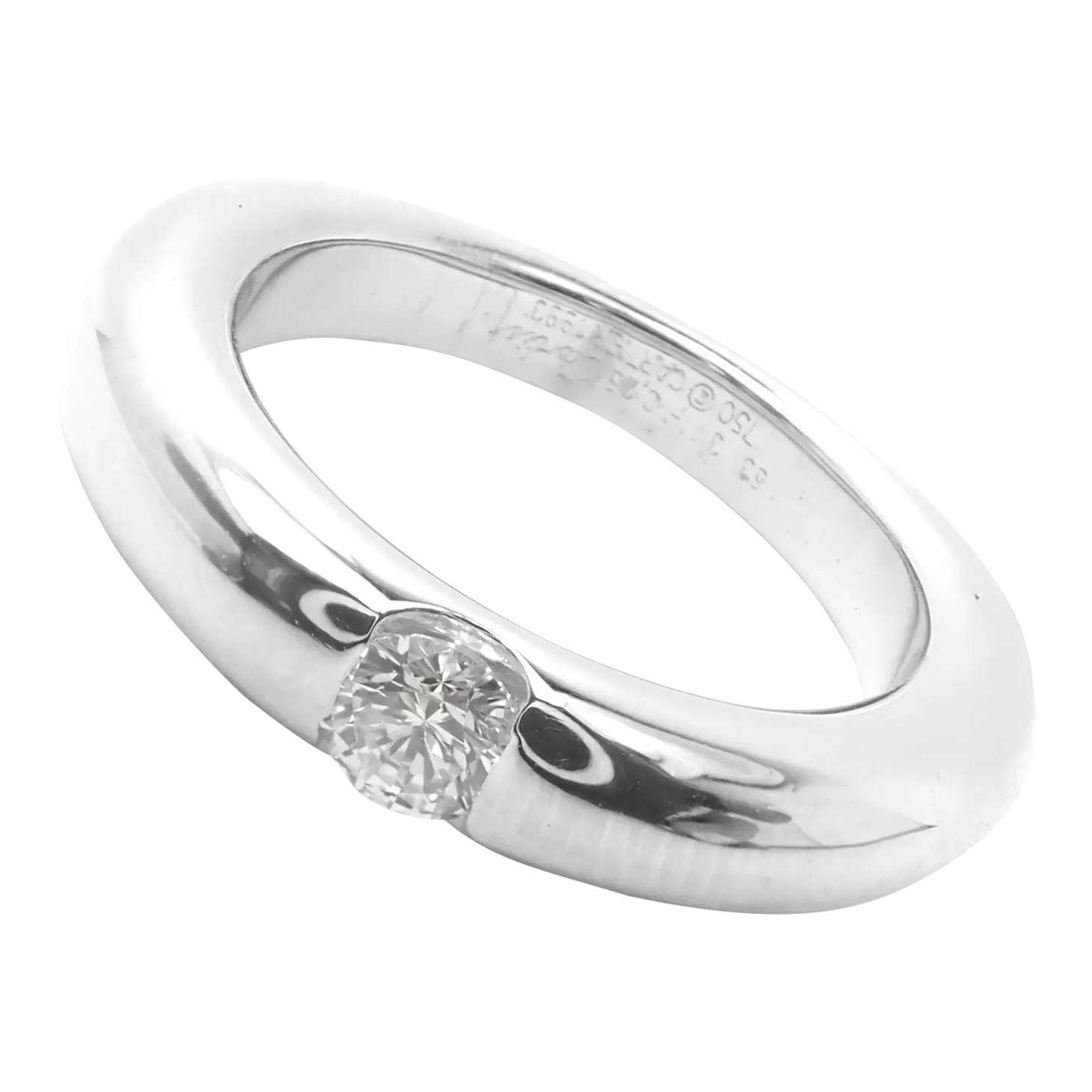 Cartier 18k White Gold Diamond Ellipse Band Ring Size 53 US 6 1/4 ...