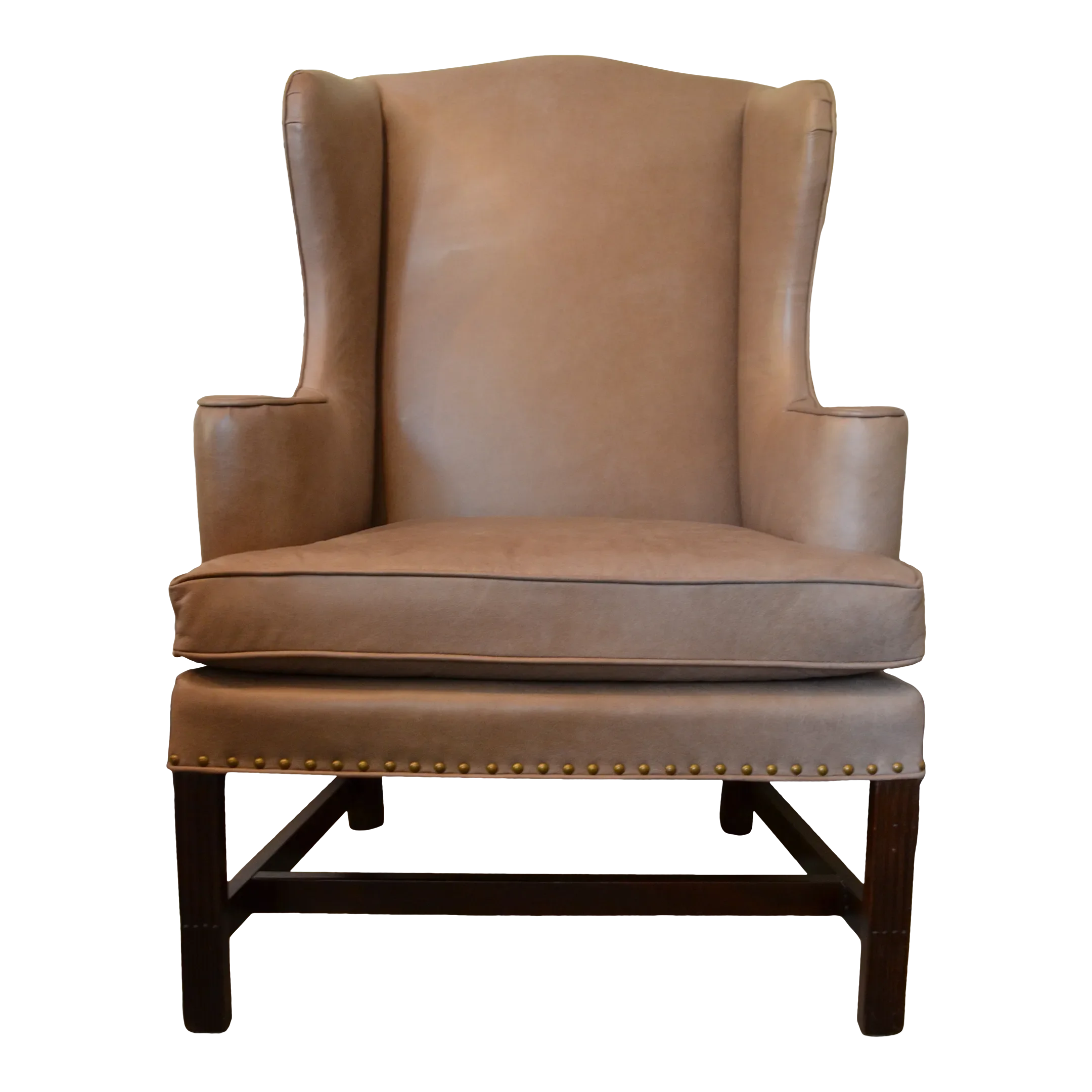 Kittinger Fireside Wing Chair in New Leather | Chairish