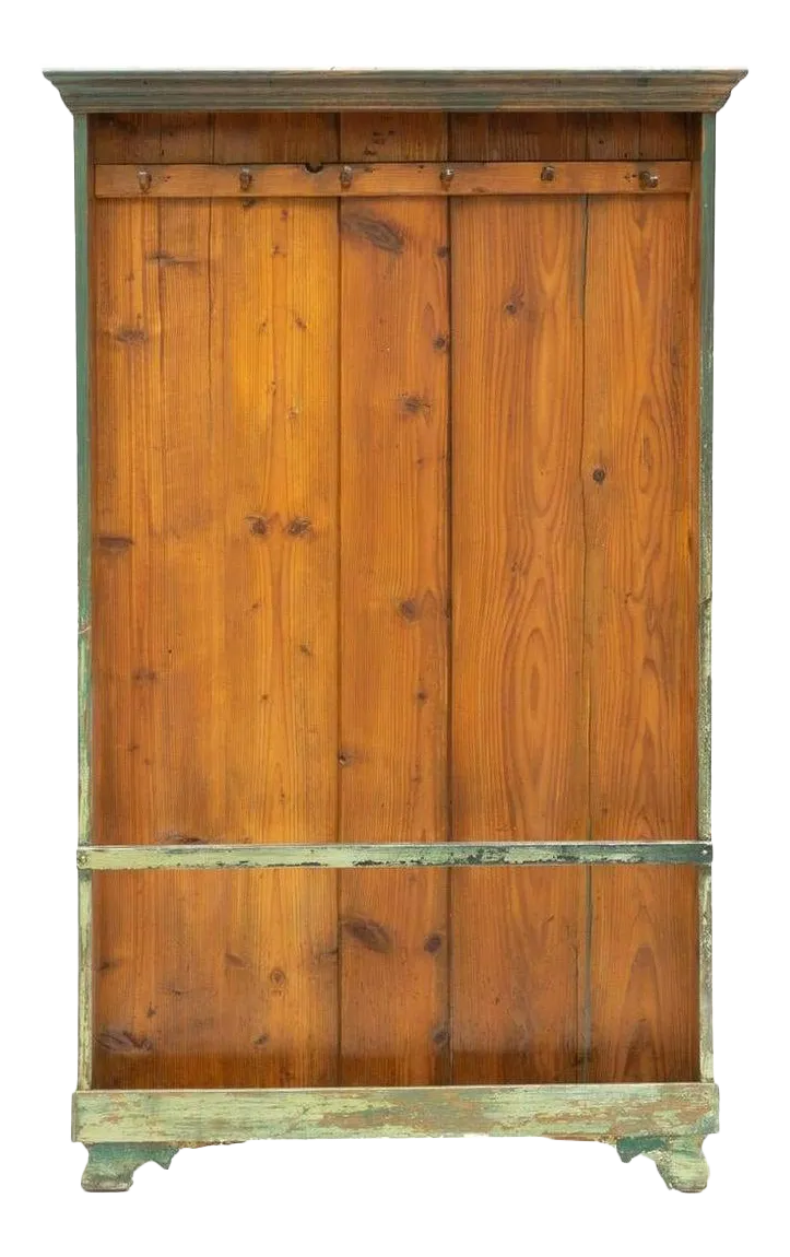 Antique Rustic Farmhouse Distressed Painted Hall Tree | Chairish