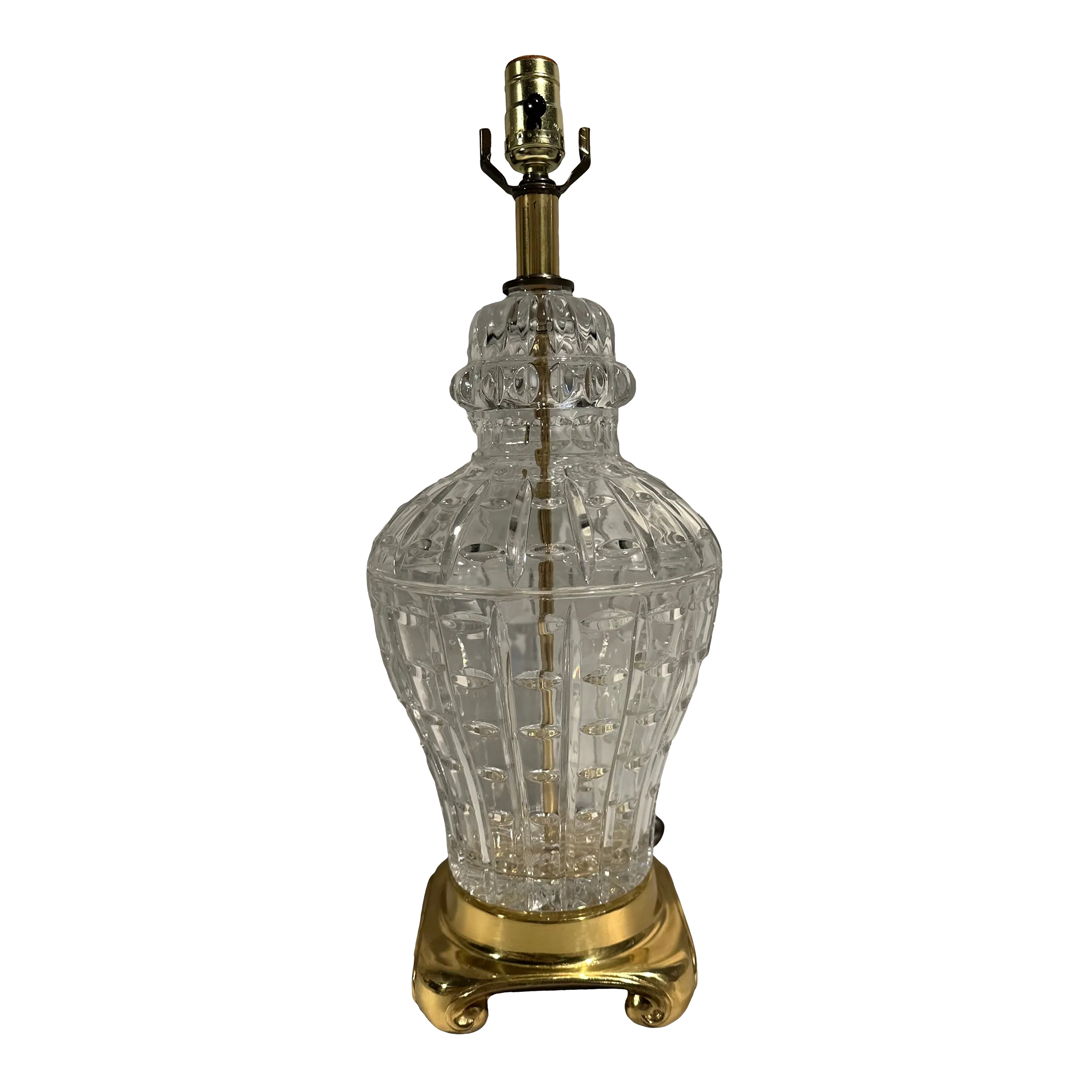 Cut Lead Crystal Chinoiserie Table Lamp | Chairish