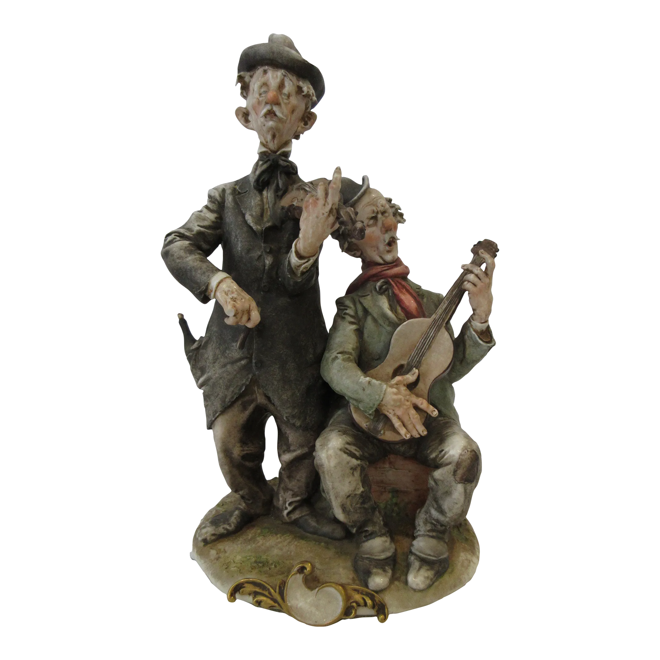 Vintage Giuseppe Cappe Glazed Porcelain Figurine of Musicians/Buskers ...
