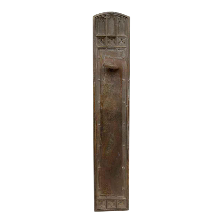 Mid 20th Century Gothic Yale & Towne Bronze Thumb Turn Door Push Plate ...