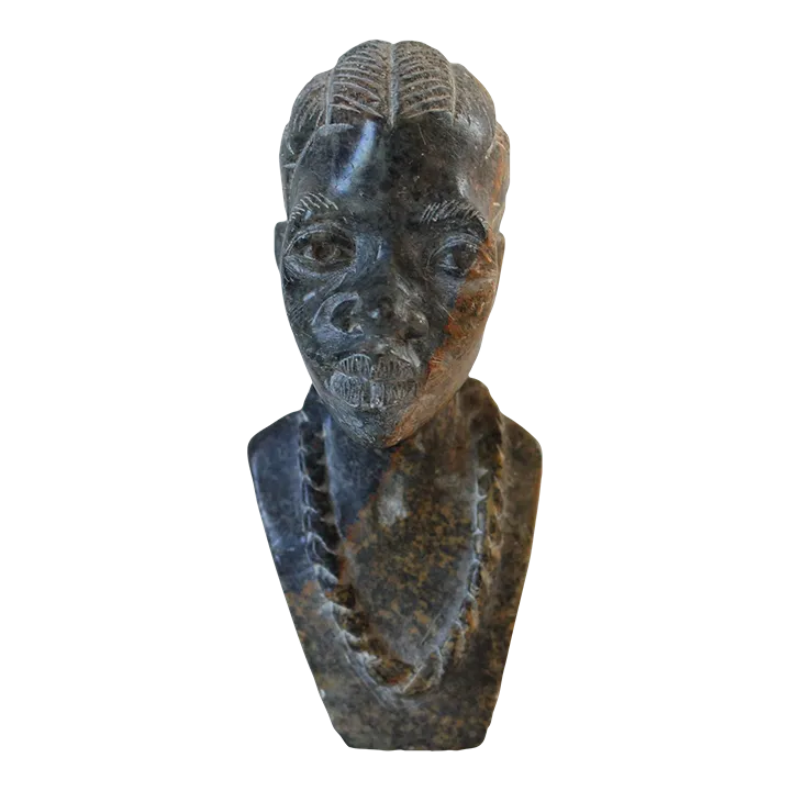 Vintage African Stone Bust | Chairish