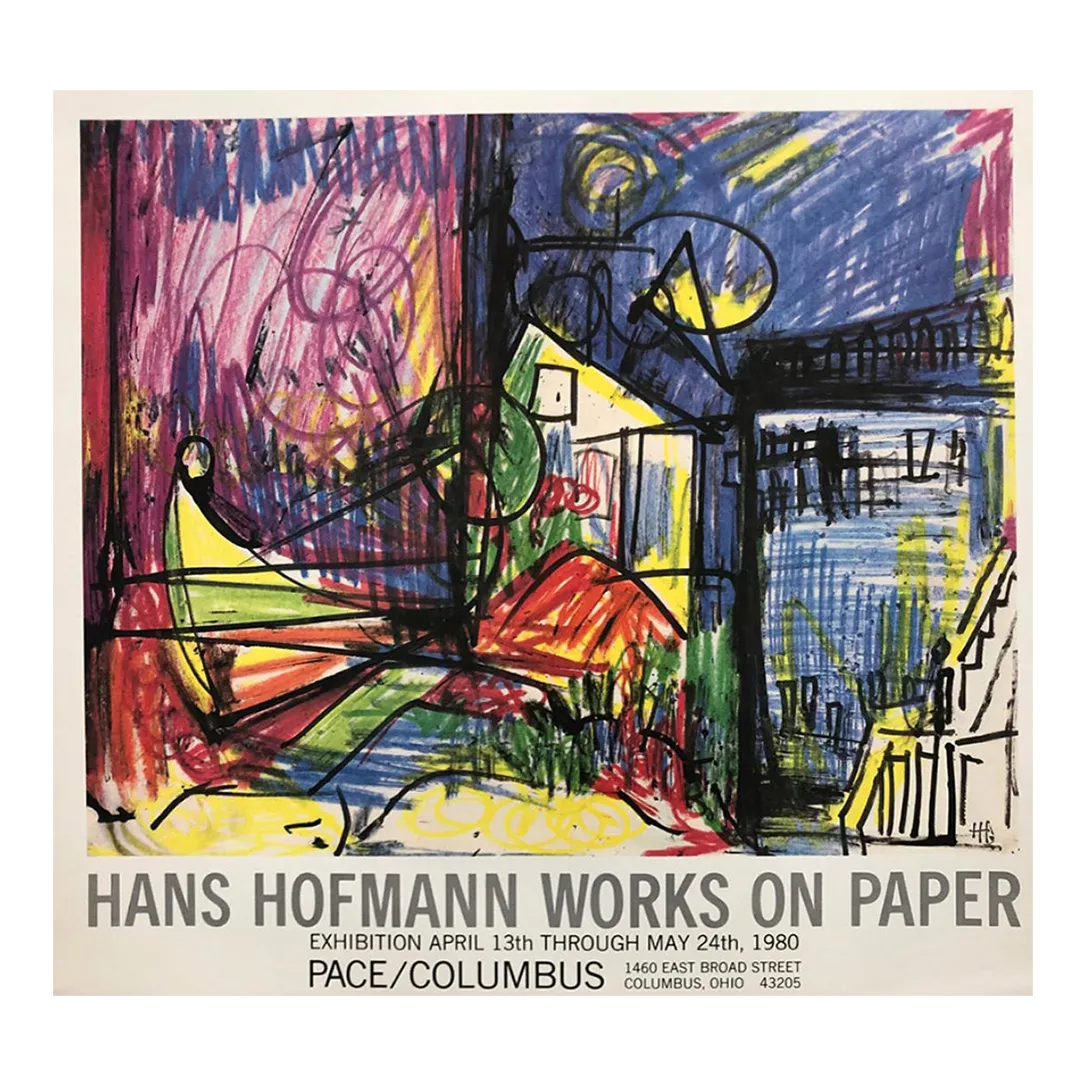 1980 Hans Hofmann Works on Paper Exhibition Lithograph | Chairish