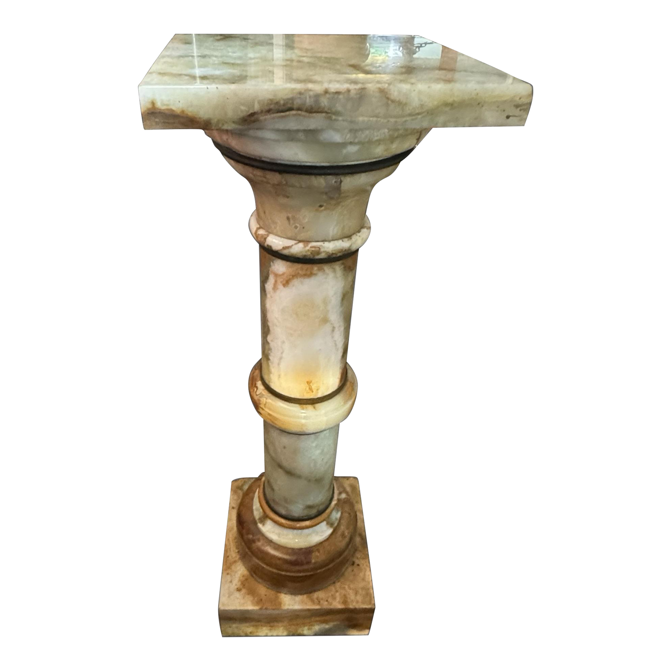 Antique Victorian Marble & Onyx Statue or Sculpture Display Pedestal ...