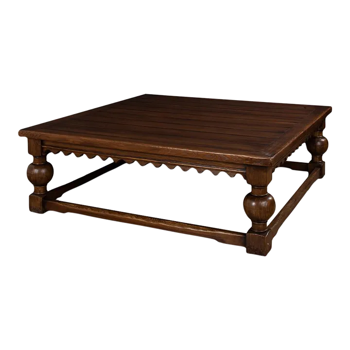 Large Rustic Square Coffee Table | Chairish