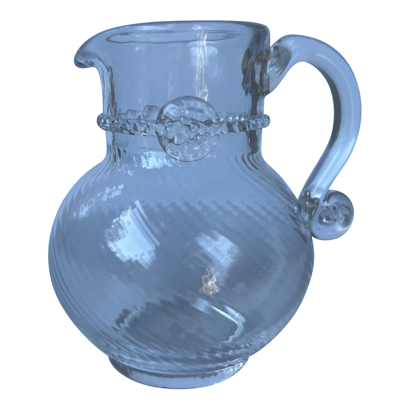 Juliska Hand Blown Glass Mini Pitcher in Original Box | Chairish