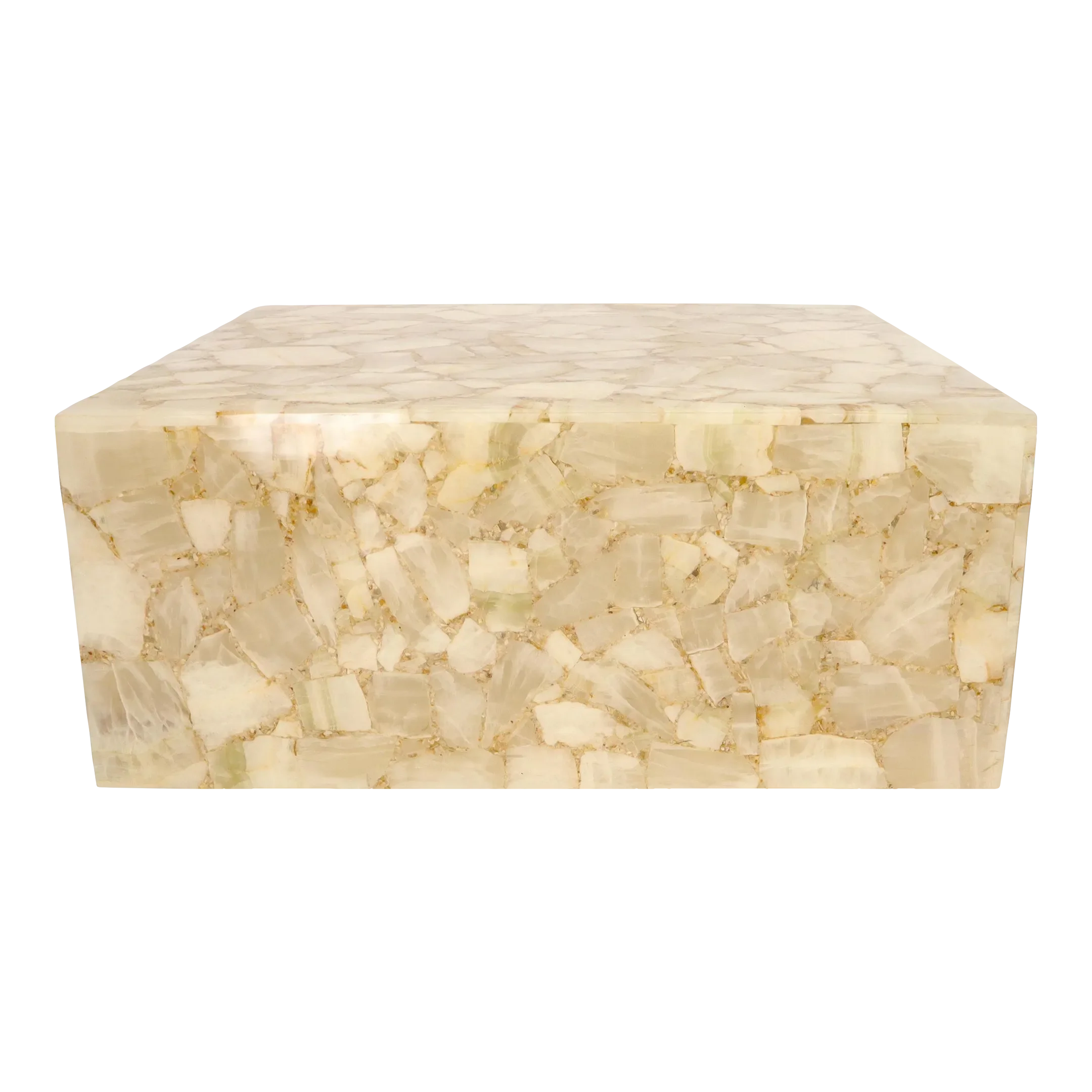 Onyx and Resin Square Cube Shape Mid-Century Modern Coffee Table | Chairish