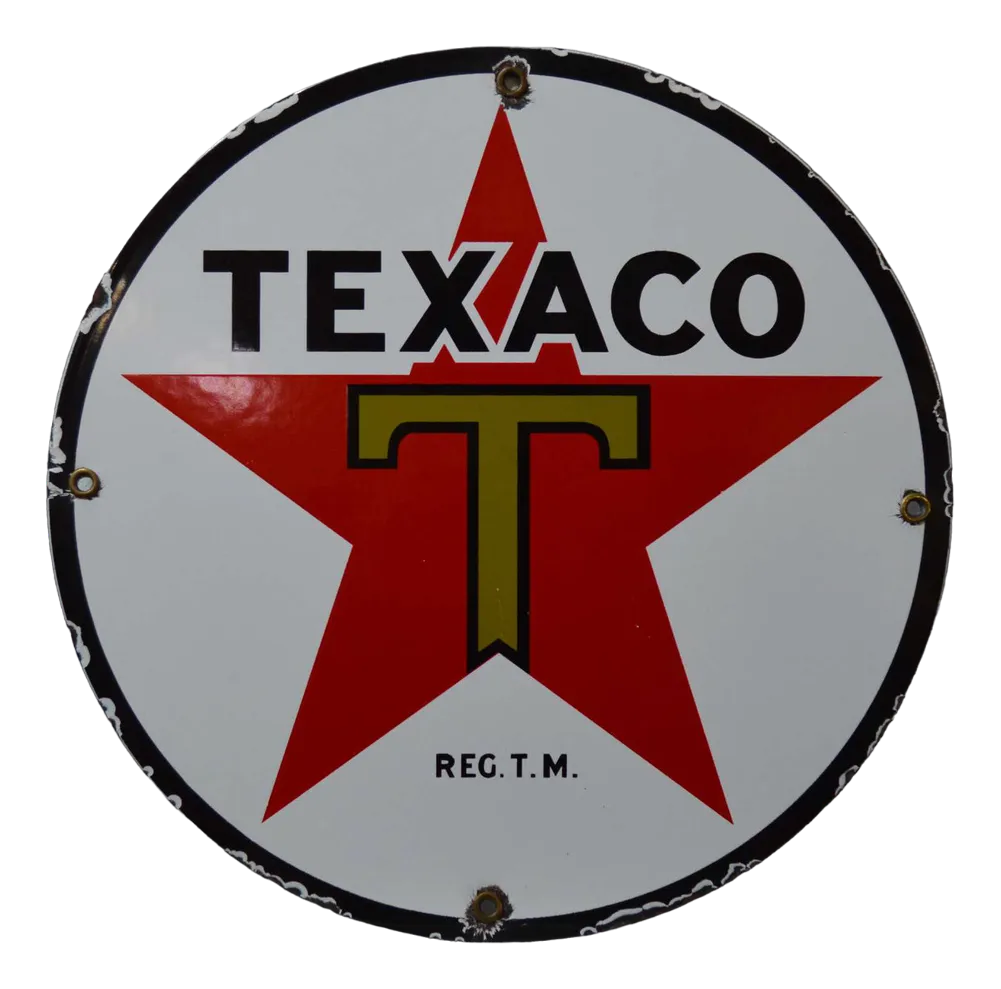 Texaco Enameled Plaque, 1960s | Chairish