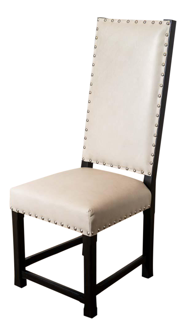 Lee Industries Upholstered Parchment Leather Hostess Chair | Chairish