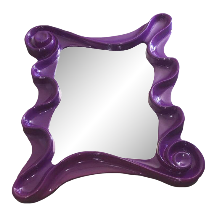 Custom Lacquered Vintage Purple Mirror | Chairish