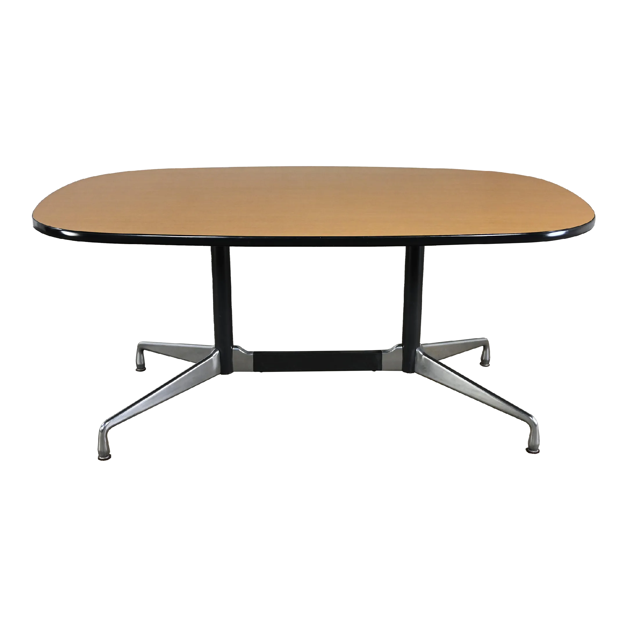 MCM Eames Herman Miller Racetrack Oval Conference or Dining Table Black ...