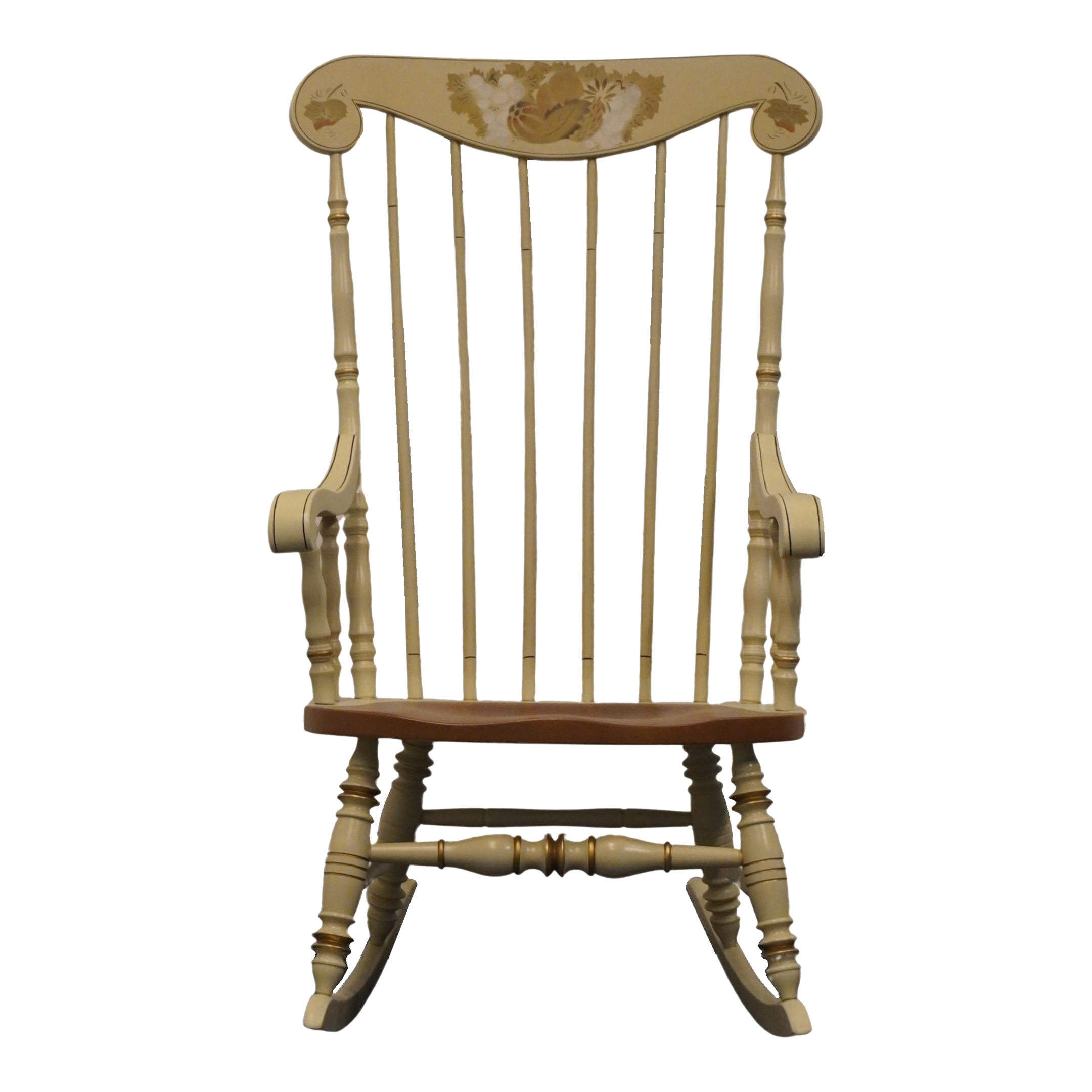 Ethan Allen Hand Decorated Cream Painted Cape Cod Rocking Chair ...
