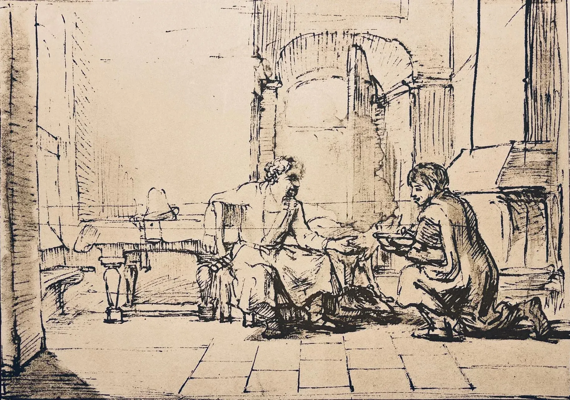 Rembrandt Van Rijn, Esau Selling His Birthright, Drawings for the Bible ...
