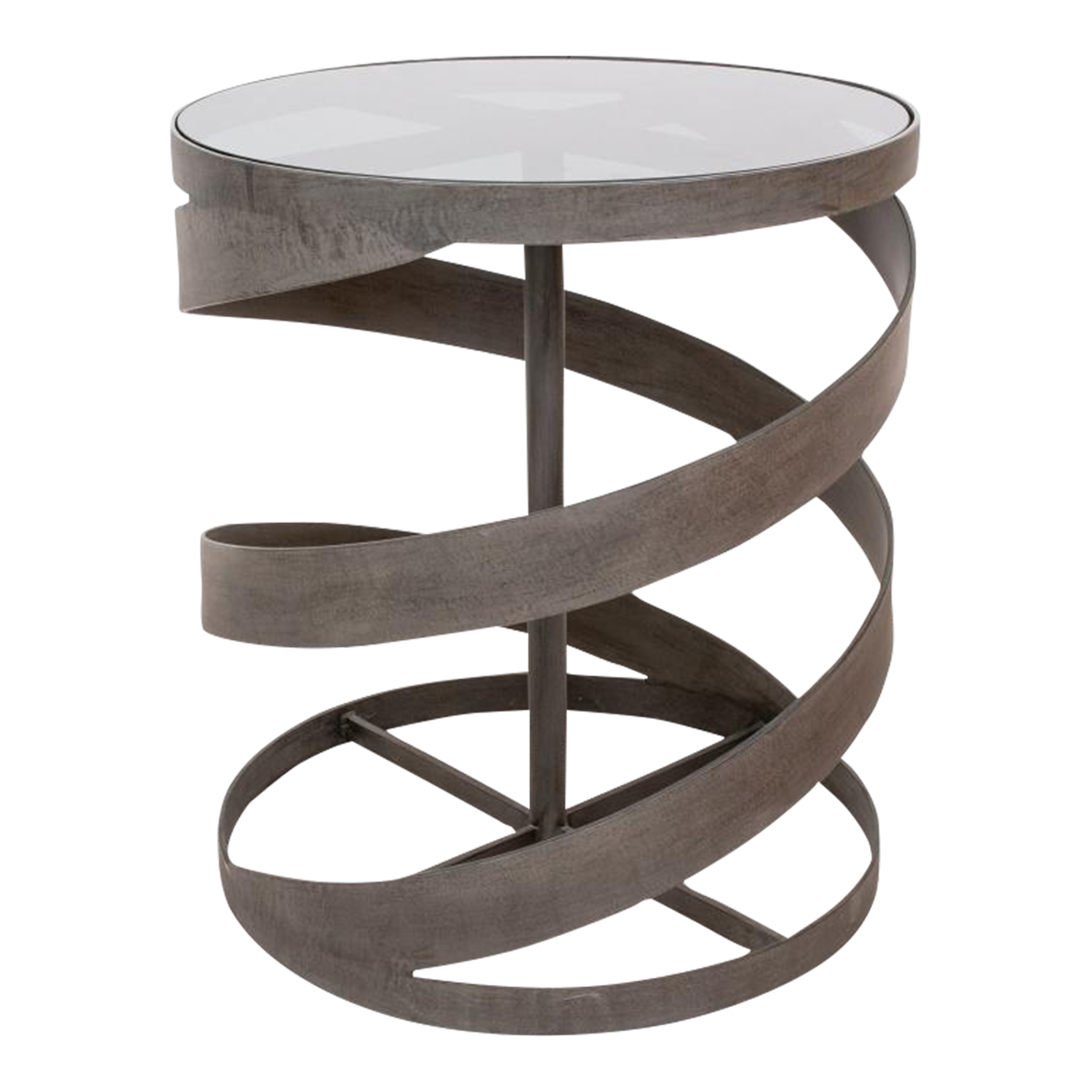 Industrial Style Metal Spiral Side Table | Chairish