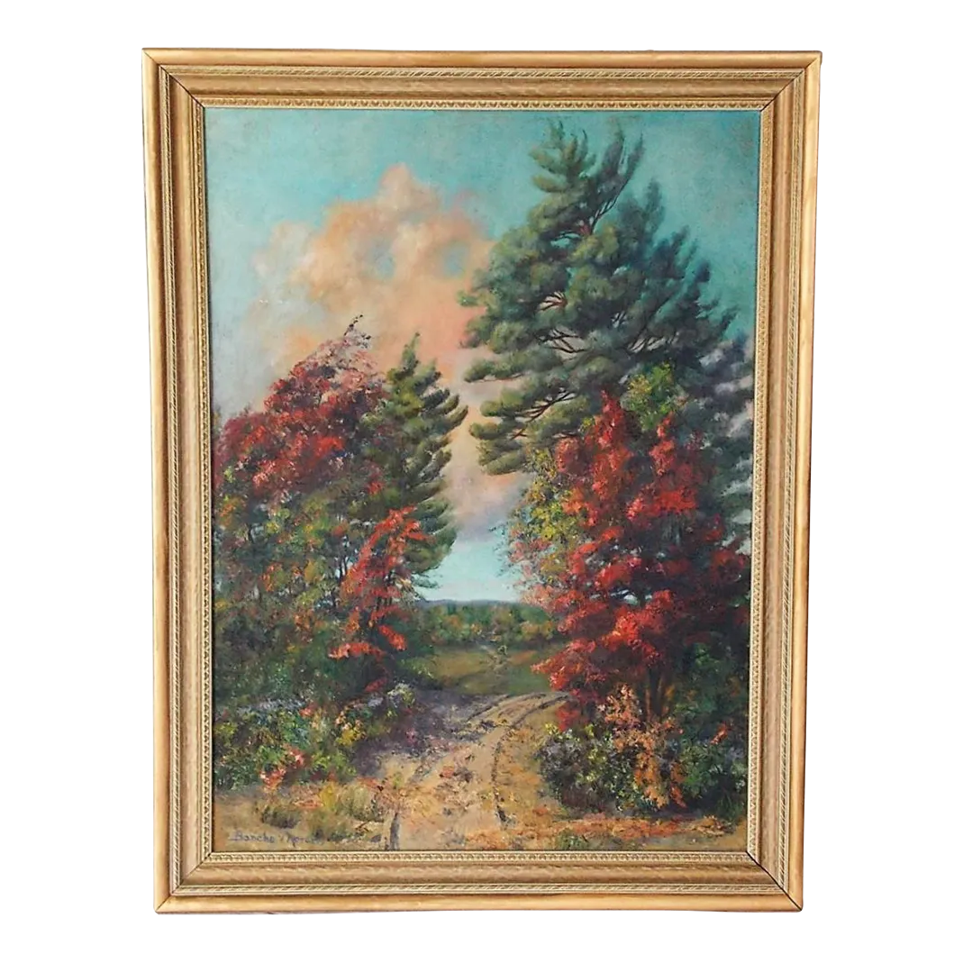 1940s "The Elkton Road" Realist Rustic Landscape Oil Painting, Framed ...