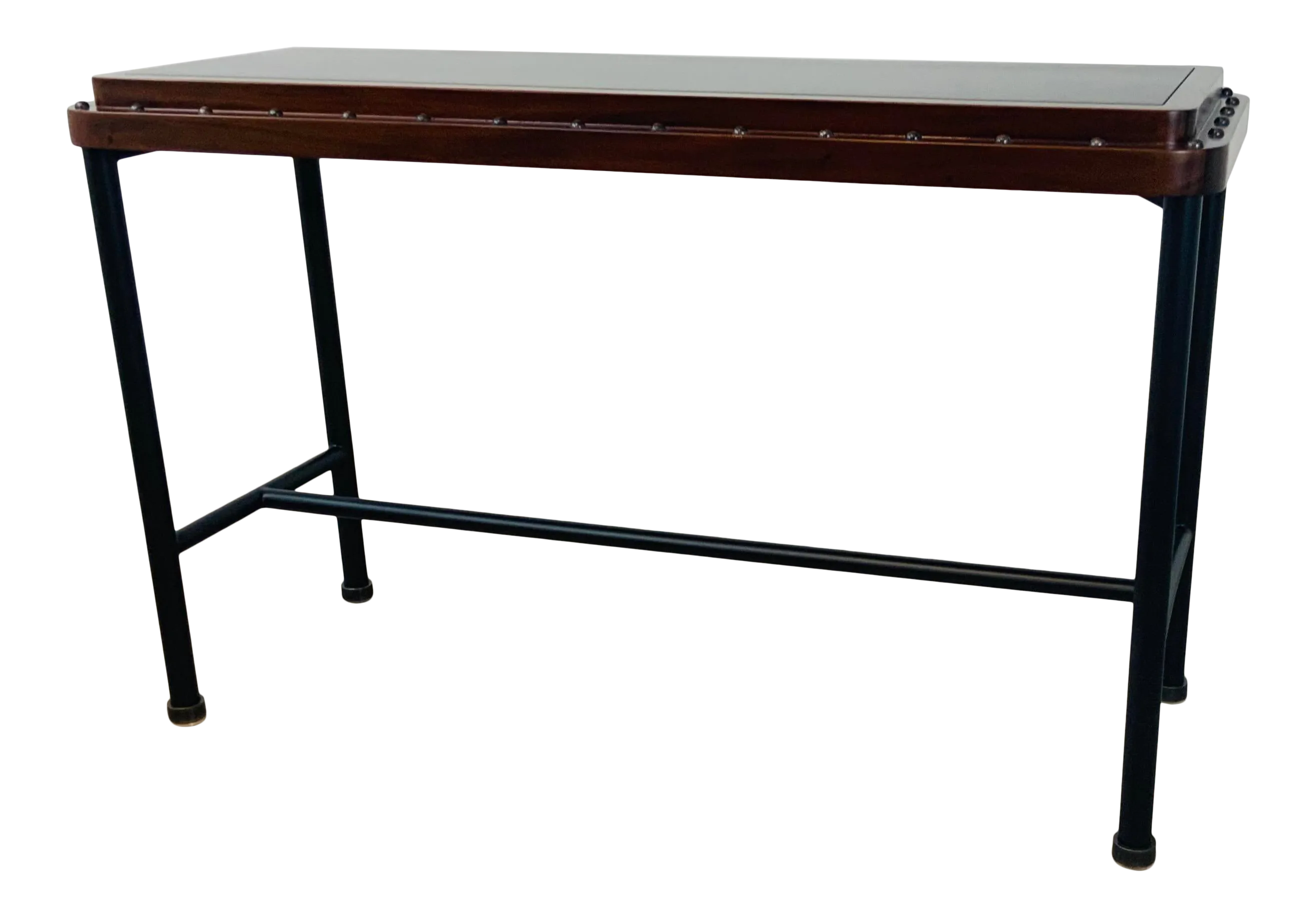 Campaign Style Walnut Finished Ace Console Table | Chairish