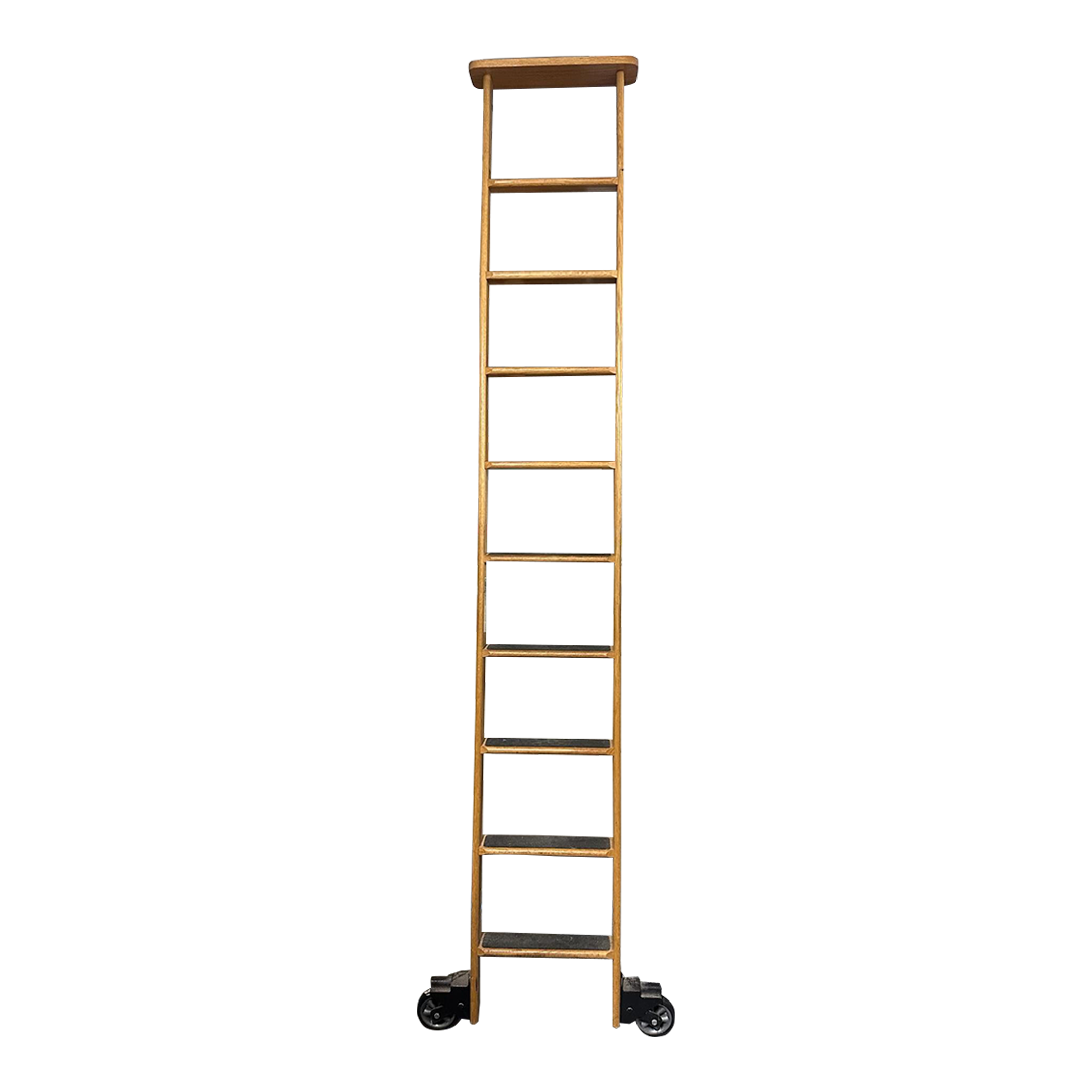 Late 20th Century Cotterman Co. Wood Rolling Library Step Ladder | Chairish