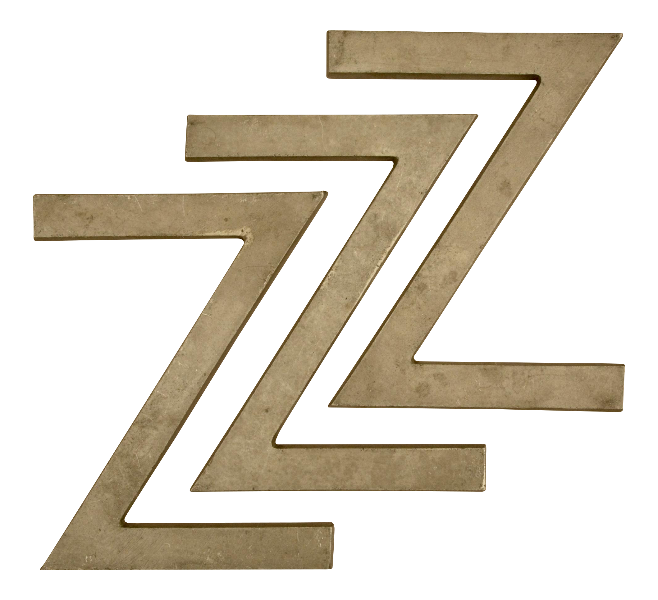 Industrial Steel "ZZZ" Signage Letters | Chairish