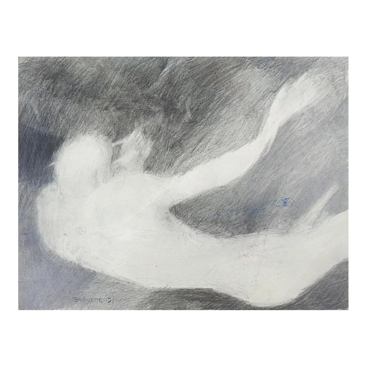 Late 20th Century Falling Figure Abstract Drawing | Chairish