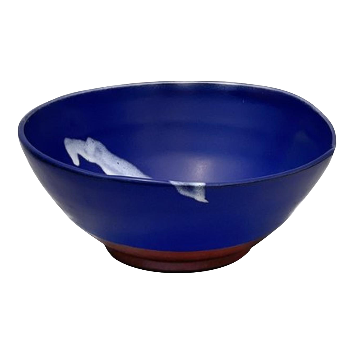 Late 20th Century Blue Ceramic Bowl Signed | Chairish