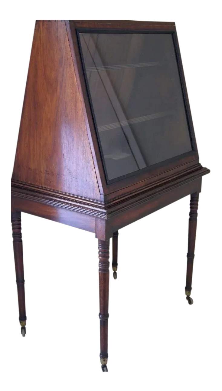 English Mahogany Regency Period Display Case on Stand | Chairish