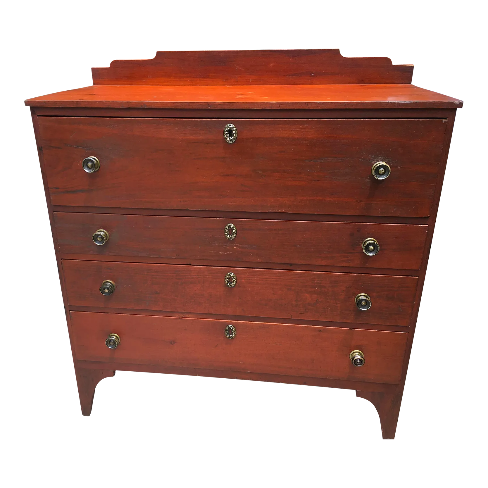 Early 19th Century Hepplewhite Paint Decorated Chest | Chairish