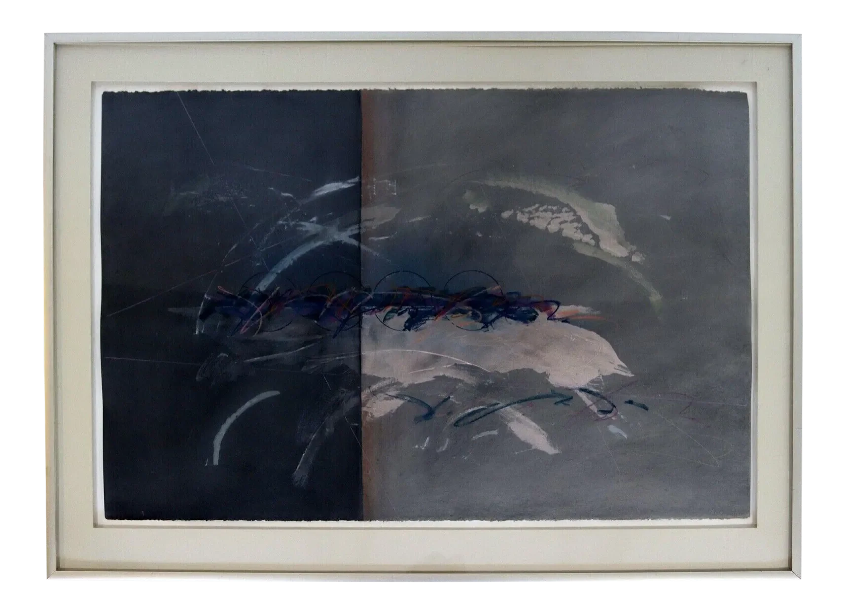 John J. Baughman Landscape Series #9 Abstract Blue Mixed Media Framed ...