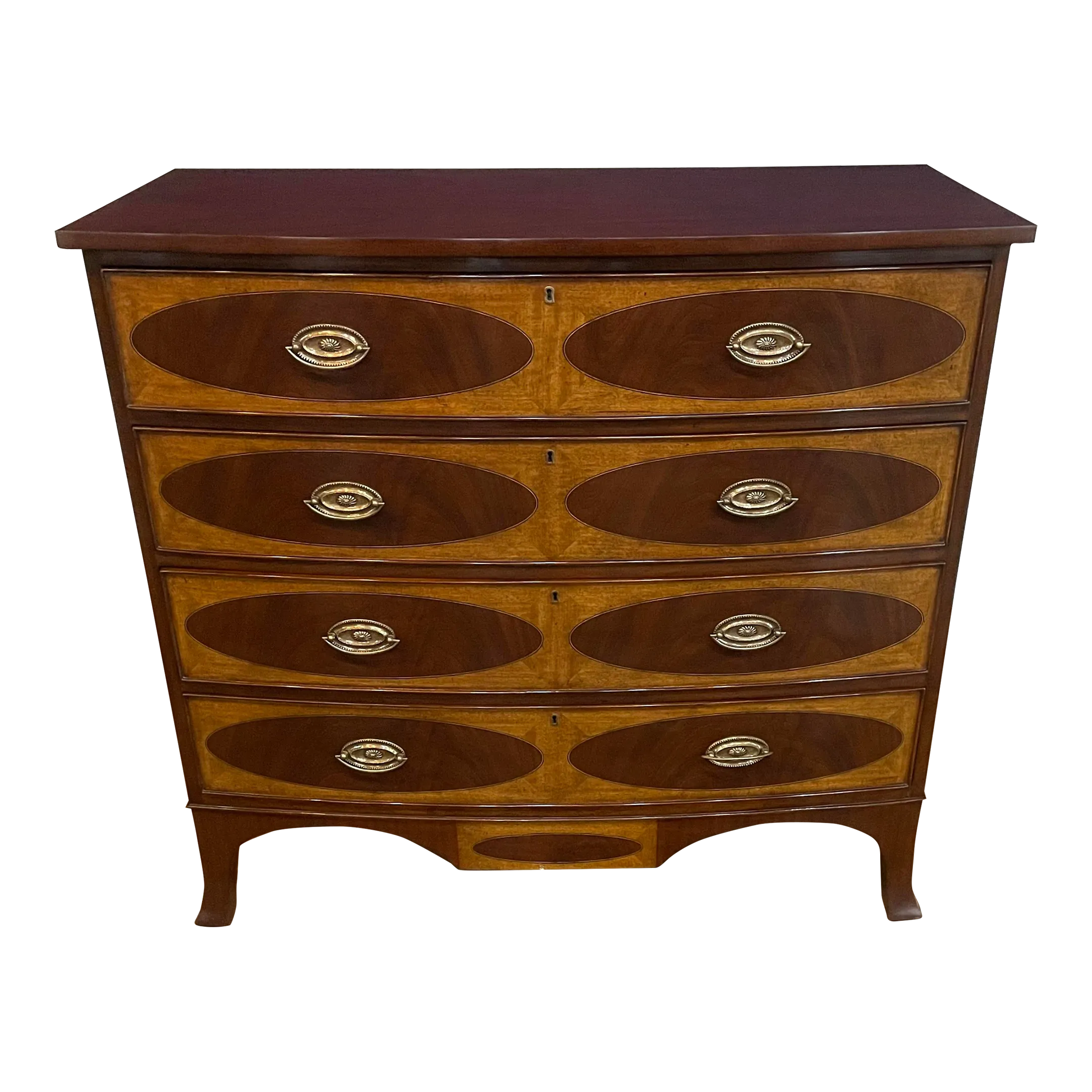 Leighton Hall Showroom Sample - Adams Style Bow Front Mahogany Chest ...