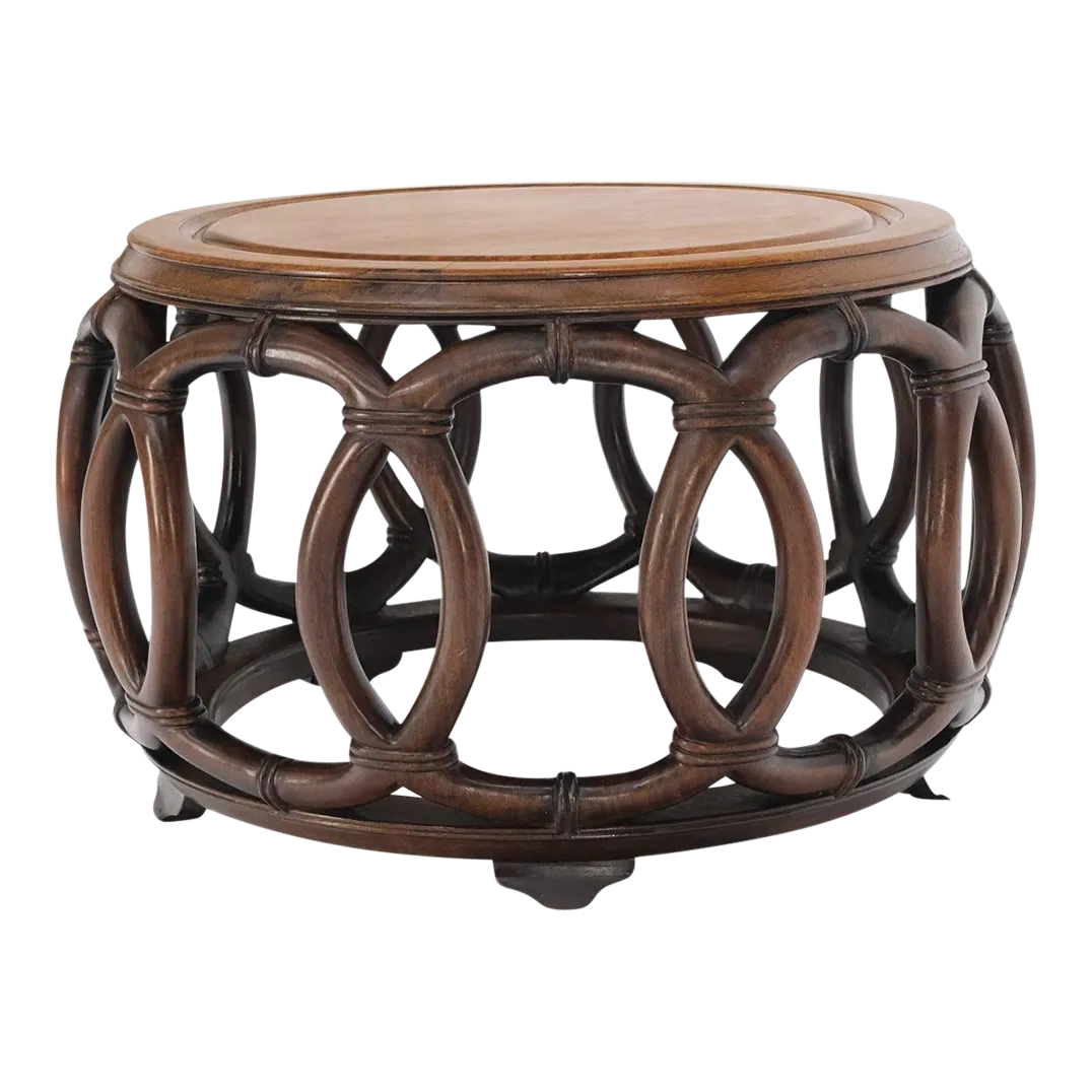 Very Fine Carved Solid Mahogany Round Occasional Coffee Side Center ...