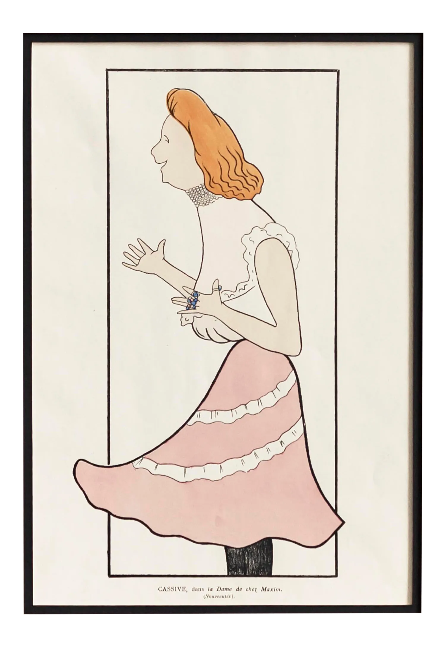 1899 Original French Art Nouveau Pochoir, Nos Actrices, Cassive ...