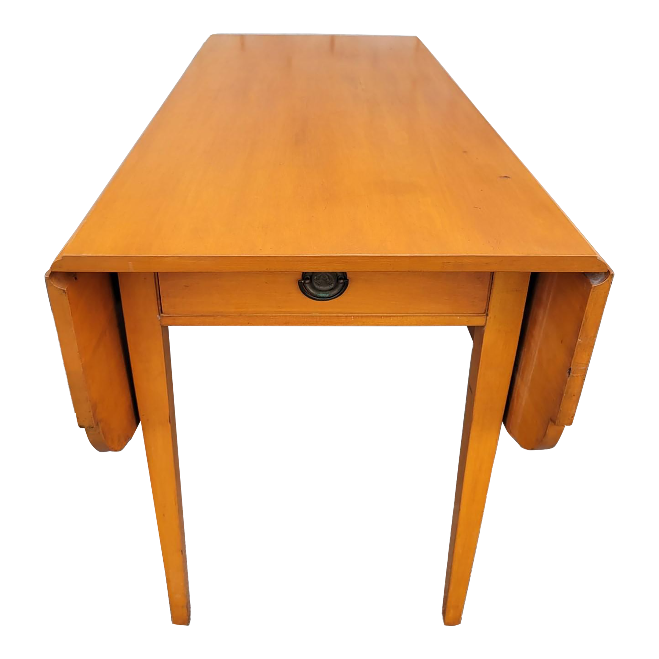 1940s American Solid Maple Drop Leaf Breakfast Table With One Drawer ...