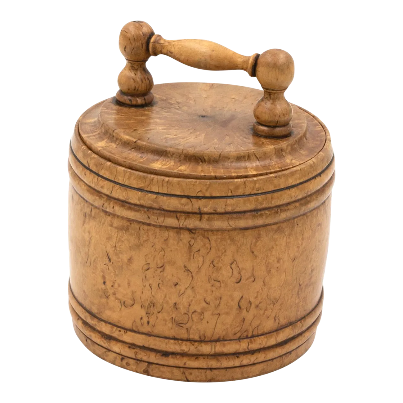 Early 19th Century English Round Carved Birch Treenware Tobacco Jar ...
