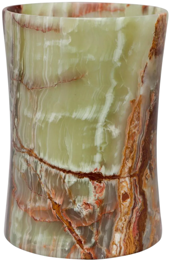 Green Marble Waste Bin | Chairish