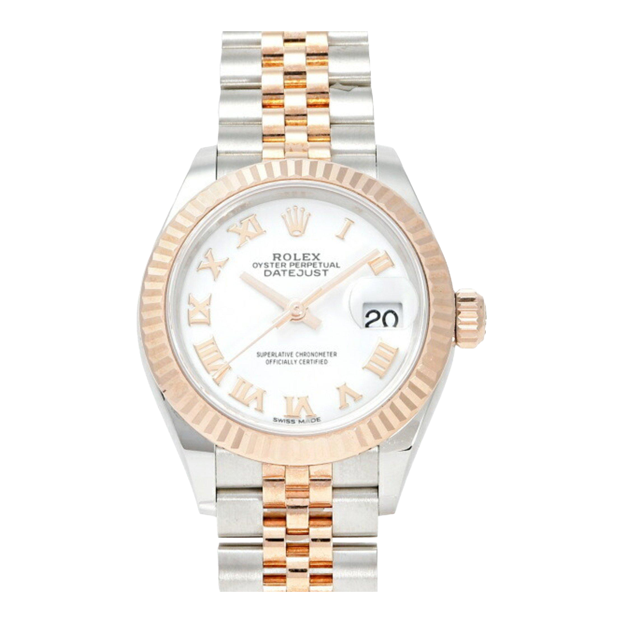 Rolex Datejust 28 279171 White Roman Dial Watch Ladies | Chairish