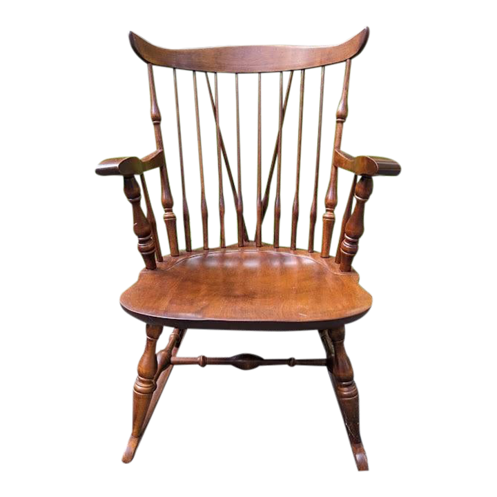 Mid 20th Century Nichols and Stone Maple Comb Back Windsor Rocking ...