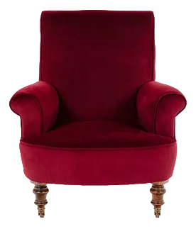 Victorian Velvet Lounge Chair | Chairish