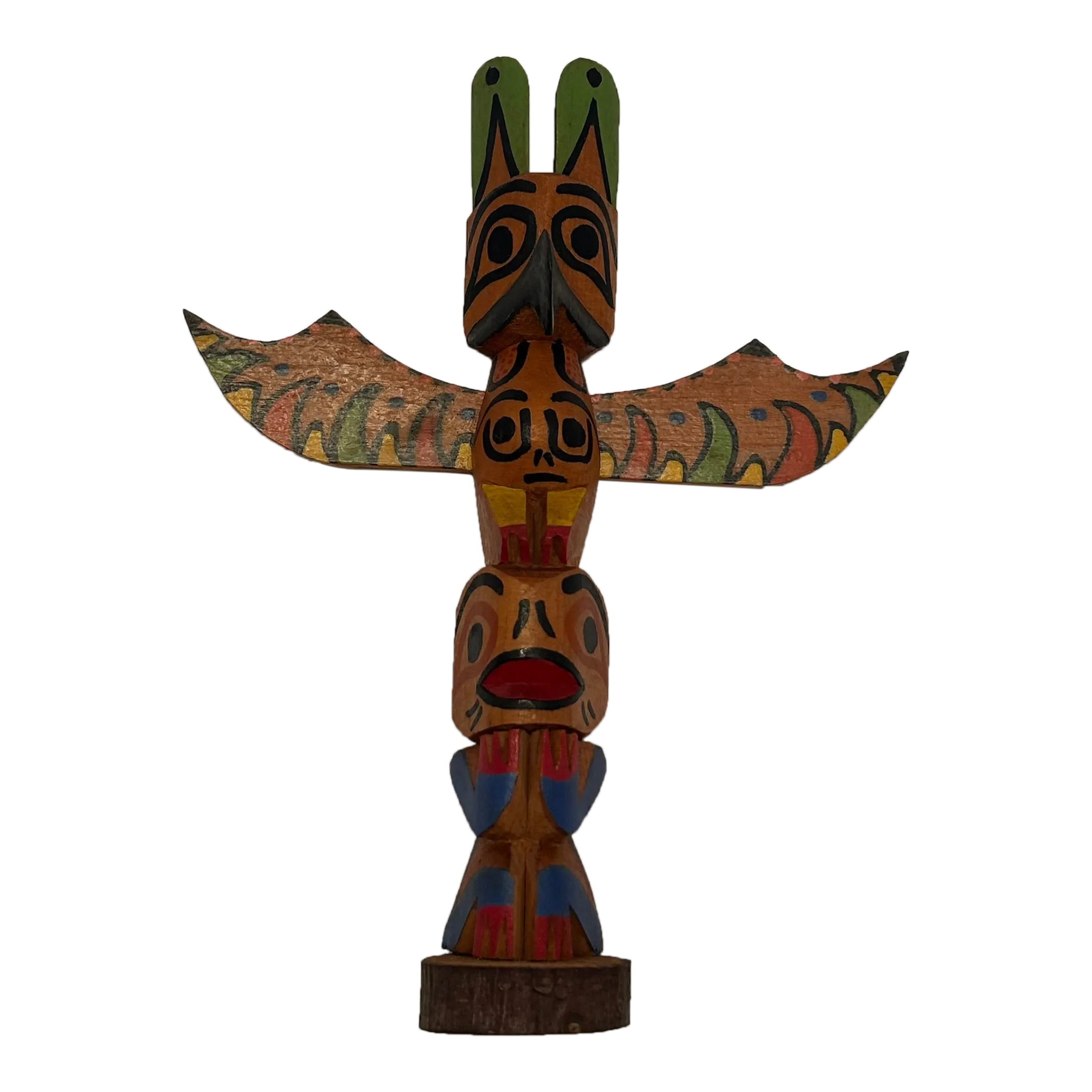 1920s Inuit Carved Wooden Miniature Totem | Chairish