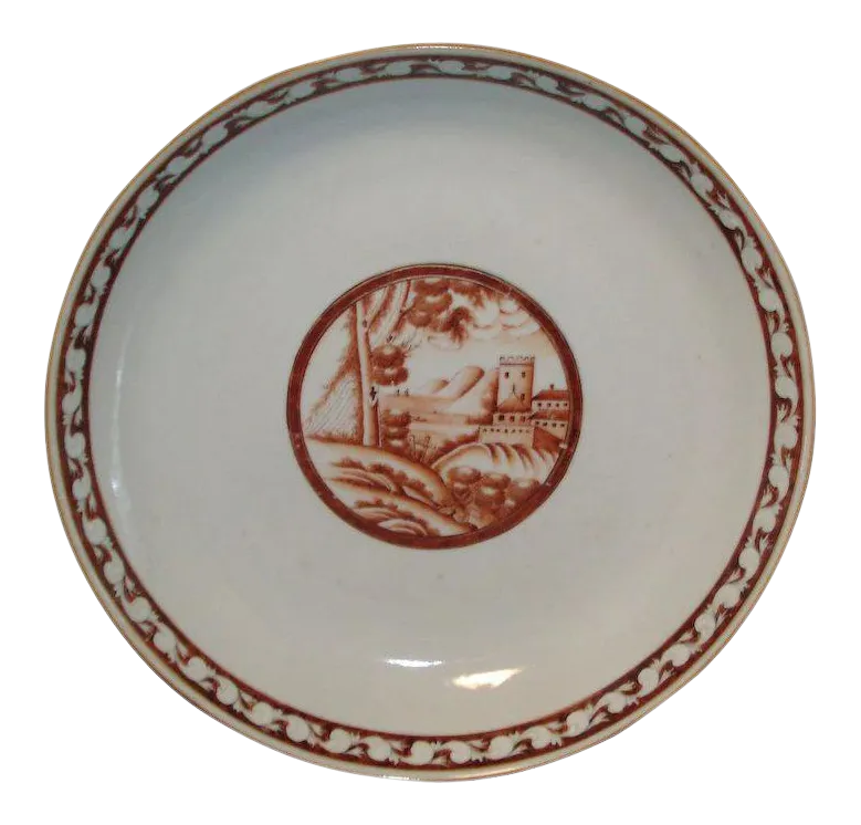 Early 19th Century Chinese Export Porcelain Sepia Landscape Deep Dish ...
