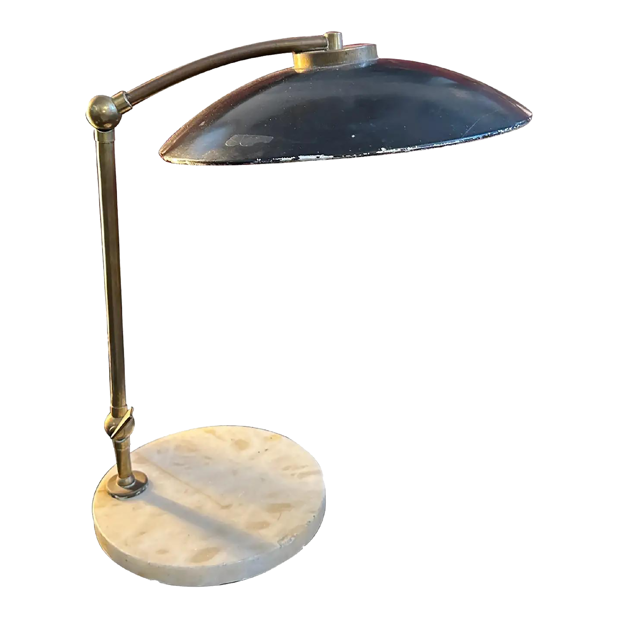 1950 Arredoluce Attributed Mid-Century Modern Brass and Marble Italian Desk Lamp | Chairish