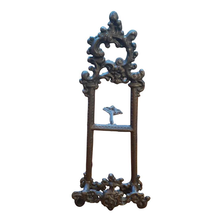 1950s Art Nouveau Cast Iron Easel Stand | Chairish