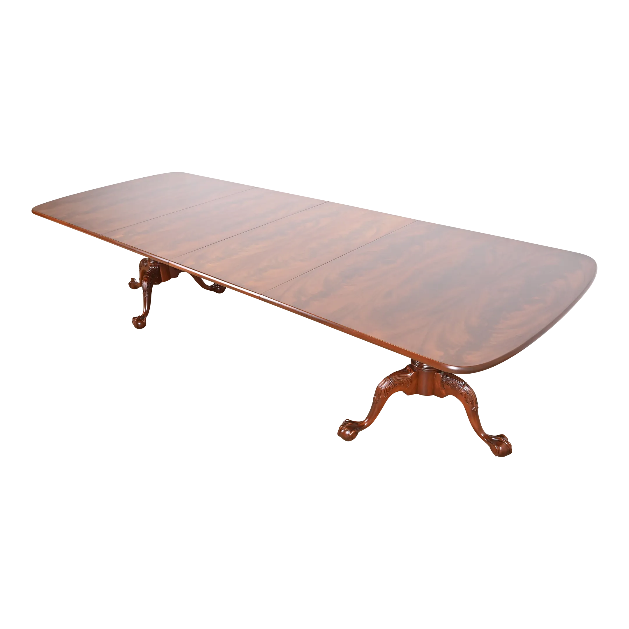 Henredon Georgian Flame Mahogany Double Pedestal Extension Dining Table ...