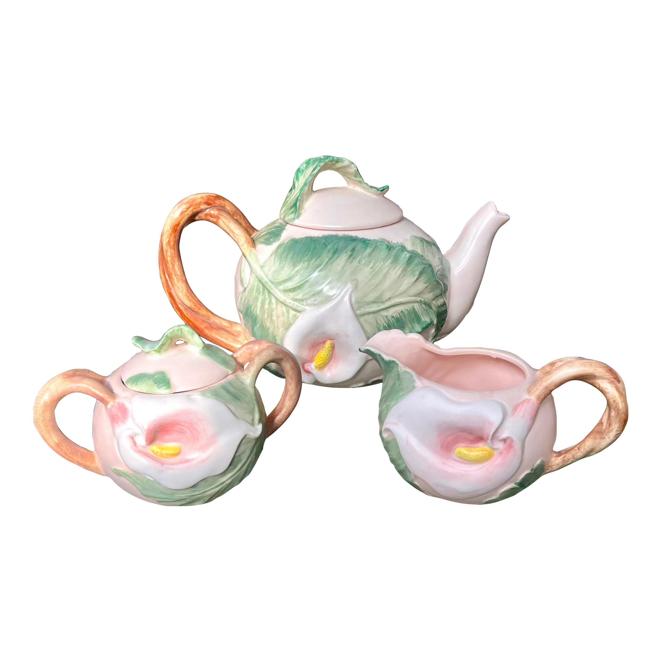 Vintage 1987 Fitz & Floyd Cala Lilly Tea Set - 3 Pieces | Chairish