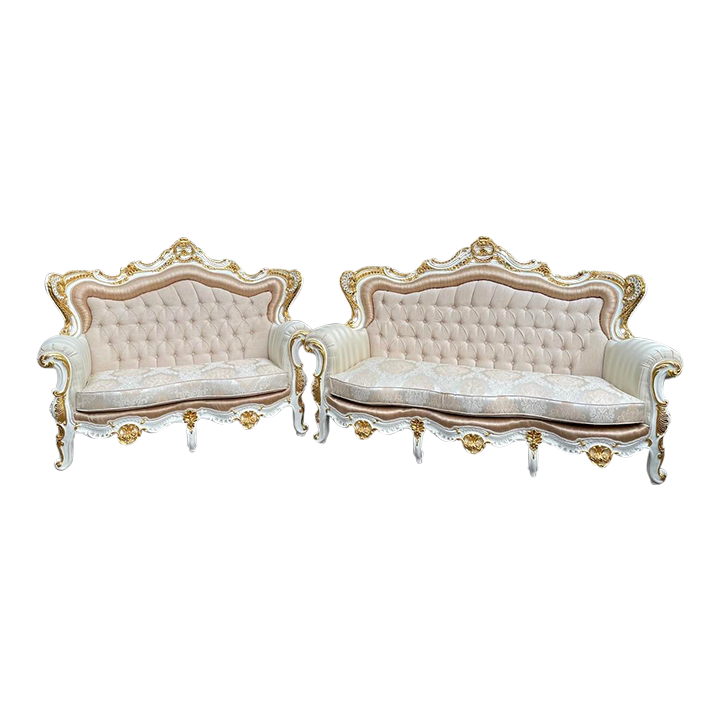 Late 20th Century Italian Baroque/Rococo Sofa Set in Lacquer Beech and ...